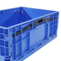 China Coloured Collapsible Plastic Folding Storage Crates Stackable Logistics 44L 32 Litre for sale