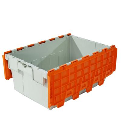 China Maximize Storage Space with Industrial Plastic Moving Crates and Nesting Attached Lids for sale