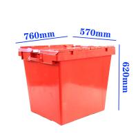 China Logo Silk Printing Heavy Duty Stackable Plastic Tote Boxes for Reusable Storage Solutions for sale