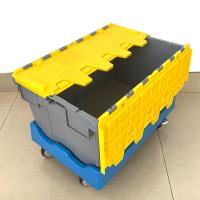 China Logo Silk Printing Heavy Duty Stackable Plastic Tote Boxes for Reusable Storage Solutions for sale