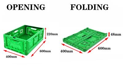 China Mesh Style Collapsible Plastic Storage Moving Box Foldable and Durable for Vegetables for sale