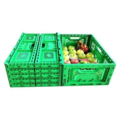 China Mesh Style Collapsible Plastic Storage Moving Box Foldable and Durable for Vegetables for sale