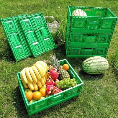 China Mesh Style Collapsible Plastic Storage Moving Box Foldable and Durable for Vegetables for sale