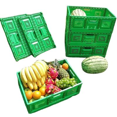 China Opvouwbare opstapelbare plastic fruit kratten opvouwbare en interne grootte 570*370*210mm Te koop