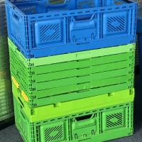 China Storage Crate PP Stackable Collapsible Crate Plastic Vegetable Basket Large for sale
