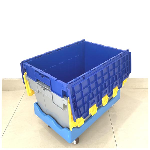 Quality Stackable Heavy Duty Plastic Moving Crate With Lid for sale