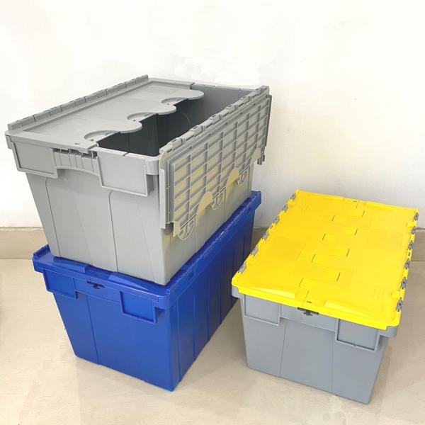 Quality Stackable Heavy Duty Plastic Moving Crate With Lid for sale