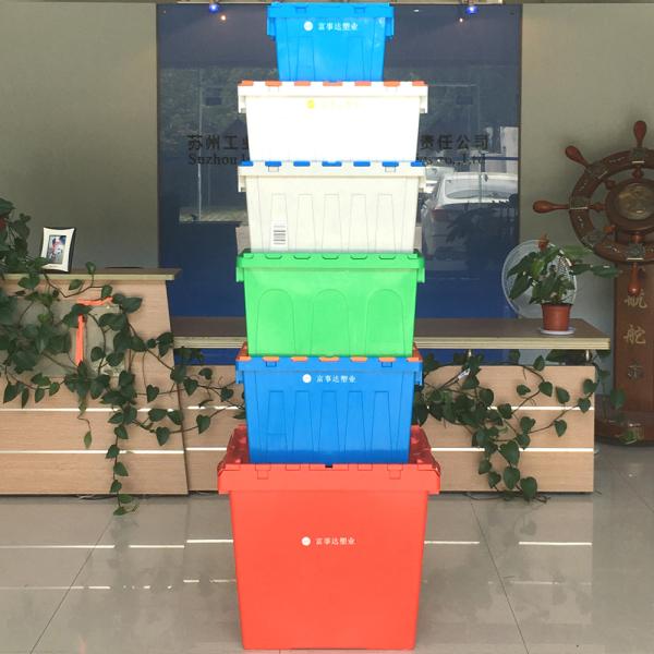 Quality Plastic Moving Crate With Lid Warehouse Storage Stackable Heavy Duty Transport for sale