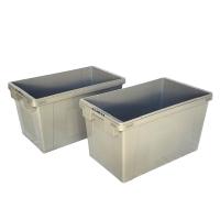 China Plastic Moving Crate Stackable And Nestable Attached Lid Container Manufacturer for sale
