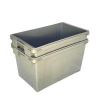China Plastic Moving Crate Stackable And Nestable Attached Lid Container Manufacturer for sale