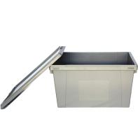 China Plastic Moving Crate Stackable And Nestable Attached Lid Container Manufacturer for sale