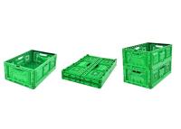 China Mesh Foldable Crate 600*400*220mm Pp Farm Storage Stackable Moving Crate Plastic for sale