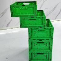 China Plastic Foldable Crate Collapsible Basket Plastic Storage Food Grade Plastic Trays Stackable Moving Crate for sale