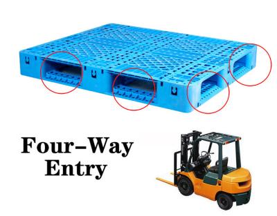 China PP Stackable Warehouse heavy duty plastic pallet Four Way Forklift Entry Sustainability for sale