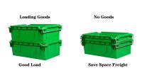 China Stackable Nestable Plastic Crate With Metal Handle Logistics Turnover Crate Reusable Logistics Container for sale