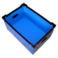 China Foldable Coroplast Containers Stackable Lightweight Industrial-Grade Storage Moving Crates for sale