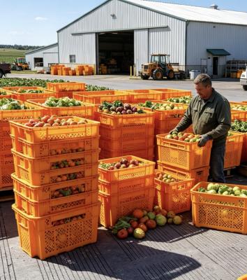 China Ergonomic Handles Included Stackable Plastic Crates Featuring Ventilated or Solid Sides Engineered for Inventory Management and Durable for sale