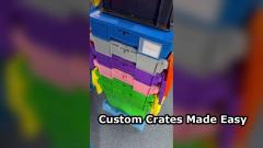 Custom Plastic Moving Crate with Side Label Holder | OEM/ODM Attached Lid Container