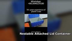 Plastic Moving Crate with Attached Lid | Nestable Design for Efficient Storage & Logistics