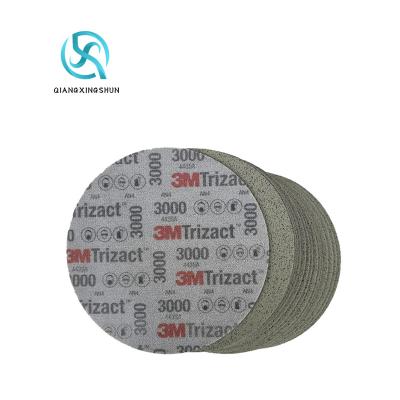 China 6 Inch Grit 3000 Trizac Paint Finishing Hook Sanding Foam Abrasive Disc 443SA 02085 For Repairing Large Area Paint Defects for sale