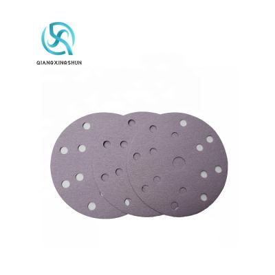 China 6 inch 15 hole Ceramic Purple sanding disc for automobile polishing for sale