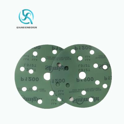 China L312T  150mm 17 hole green abrasive disc polishing film sanding disc for sale