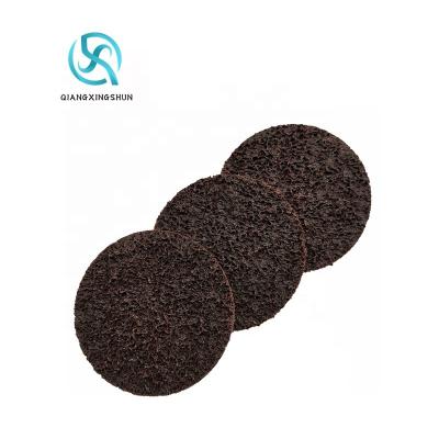 China 75mm Coarse Grade SC Non Woven  Brown Surface Conditioning Roll Lock Disc Quick Change Disc for sale