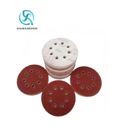 China 9inch 8 holes Aluminium oxide polishing abrasive disc with hook and loop for wood for sale