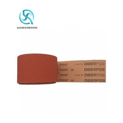 China High performance Customized PS999  Red Ceramic Sanding 60 Grit Jumbo Deer Emery Abrasive Cloth Roll for sale