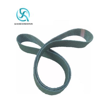 China Factory Customized 2 x 72 Inch Blue Fine Grain Non Woven Metal Finishing Abrasive Nylon Belt for sale