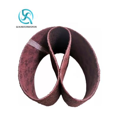 China 3M 100 x 915 mm Maroon Medium Grit Non Woven Nylon Surface Conditioning Abrasive Sand Cloth Belt for sale