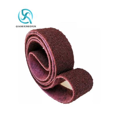 China Factory Customized 2 x 72 Inch  Medium Grit Non Woven Stainless Steel Finishing Abrasive Sanding Belt for sale