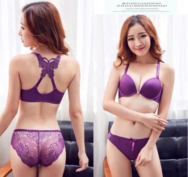 Sexy Ladies Underwear Seamless Push up Lace Bra Set