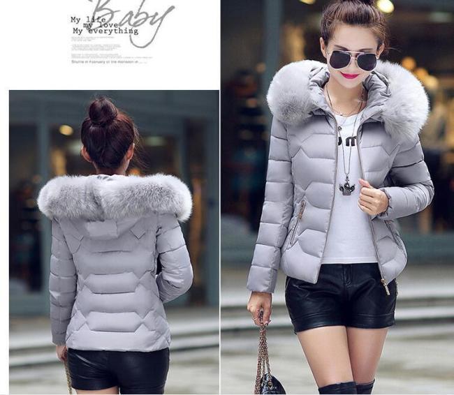 Fashion Women Winter Outwear Hooded Cotton Jacket