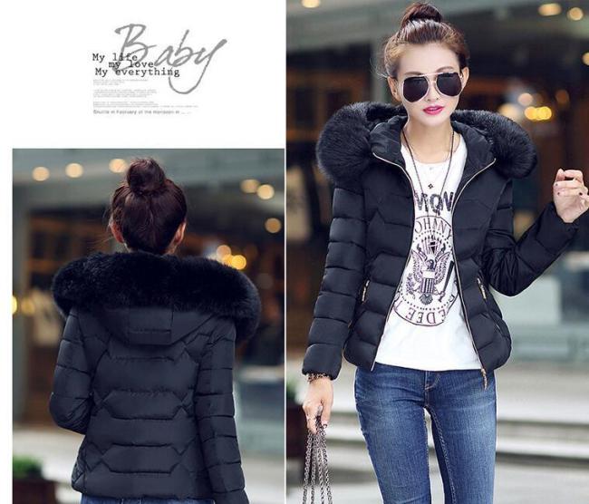 Fashion Women Winter Outwear Hooded Cotton Jacket