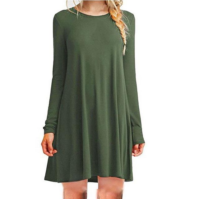 Women&prime;s Long Sleeve Loose Casual Dress