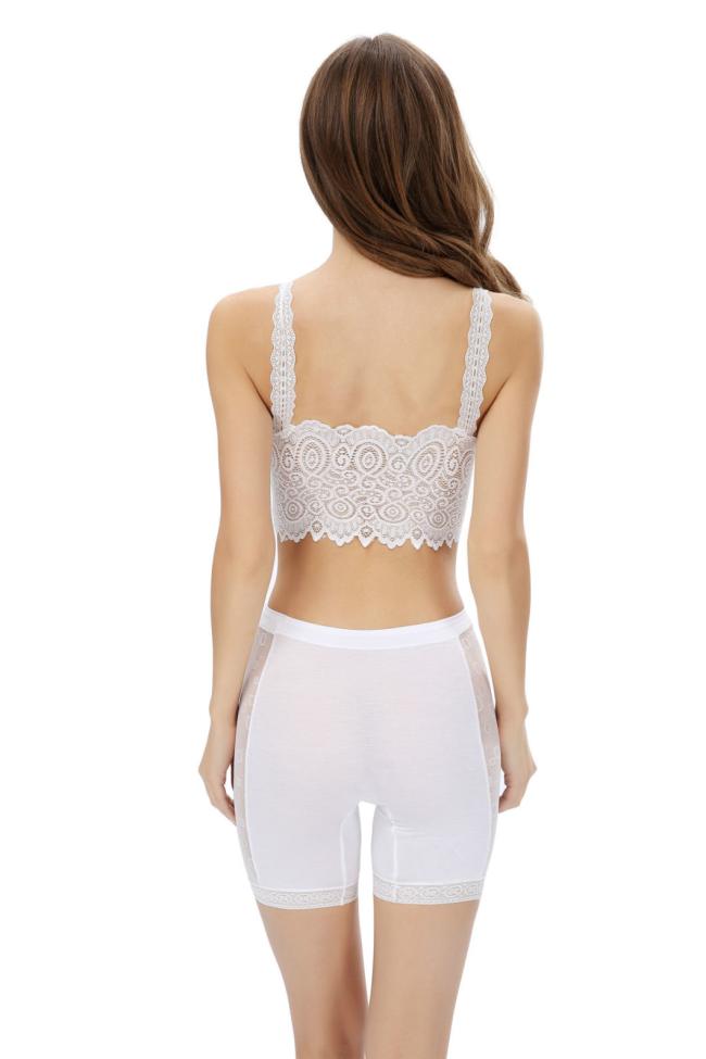 Lace Floral Trimmed Sexy Bra Comfortable Wireless Bra