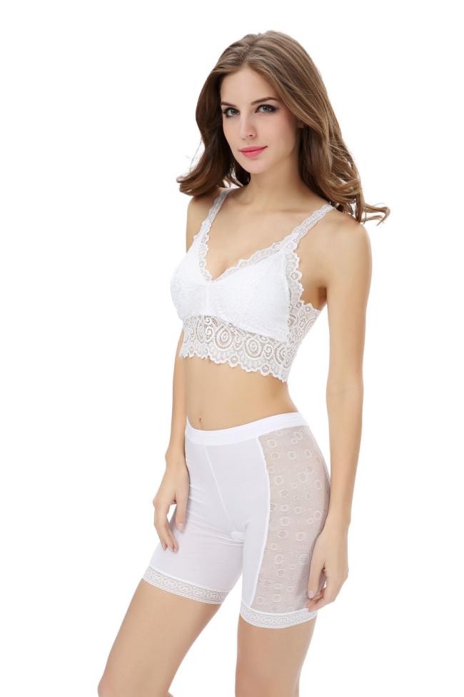 Lace Floral Trimmed Sexy Bra Comfortable Wireless Bra