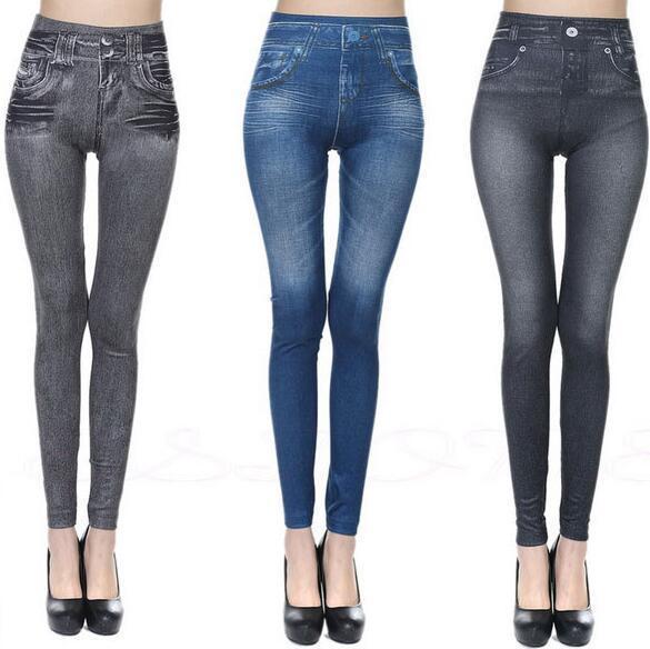 Plus Size High Waist Seamless Jeans Leggings