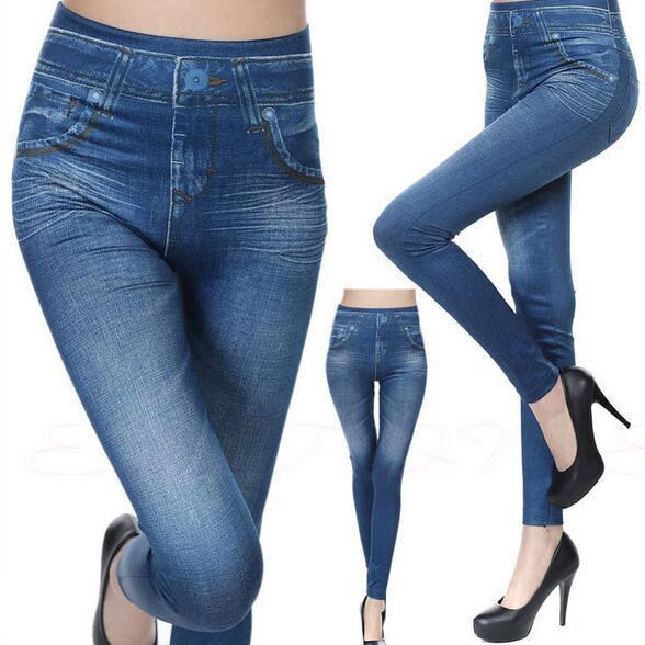 Plus Size High Waist Seamless Jeans Leggings