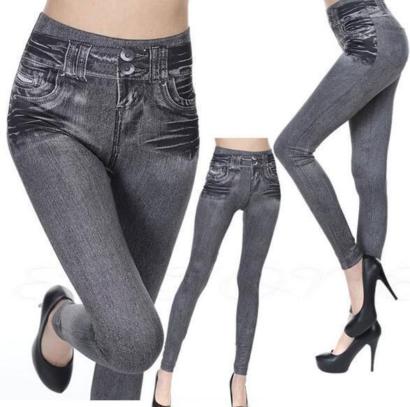 Plus Size High Waist Seamless Jeans Leggings