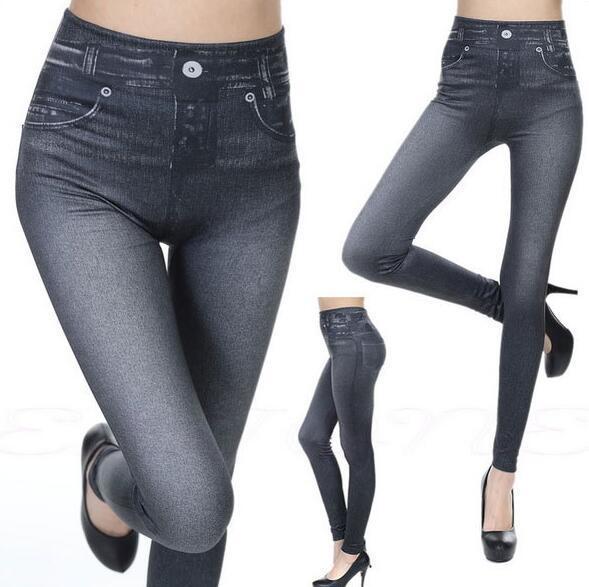 Plus Size High Waist Seamless Jeans Leggings