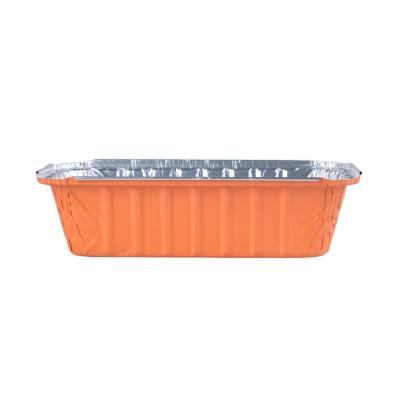 China Food Grade Custom 800ml Wholesale Rectangle Aluminum Tin Foil Takeaway Container Colored Disposable Foil Food Container for sale
