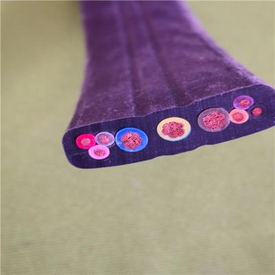 China Cable que viaja flexible plano para la grúa o la chaqueta del negro del transportador H07VVH6-F 3*10+6*.25 en venta