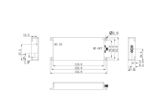 5.8g 30W Wireless Signal Customized 5150-5350MHz Sweep Drone Detector Module with High Average Output Power
