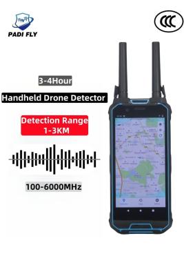 China Handheld 1-2km Dji Fpv Signal Detection Device Upgraded 100-6000MHz Full Band Cover Drone Detector met Drone Radar Positioning Function Te koop