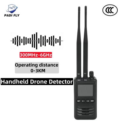 China Hoogwaardige 300MHz-6GHz Multi Band Multi Band 0-3km Operating Distance Drone Detector met UAV Signal Alarm System Te koop