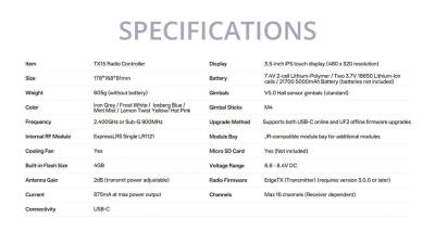 Cina Radiomaster TX15 Radio Controller V5.0 Hall Sensor Gimbals (ELRS / M2) in vendita
