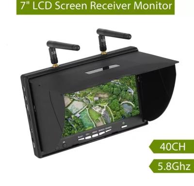 China 7-Inch LCD5802D 5.8G 40CH FPV Monitor for Multicopters Drones 800x480 Accessory DVR 2.4Ghz Built-in Battery Charger Included for sale