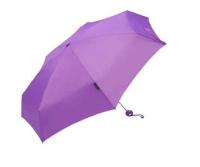 China Purple Folding Compact Windproof Umbrella 3 Section 190T Ployester Fabric for sale